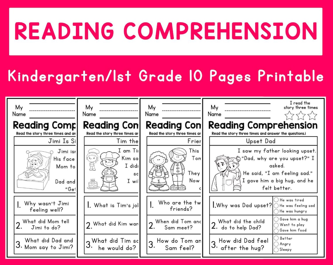 Reading Comprehension - Printable - Kindergarten - First Grade ...