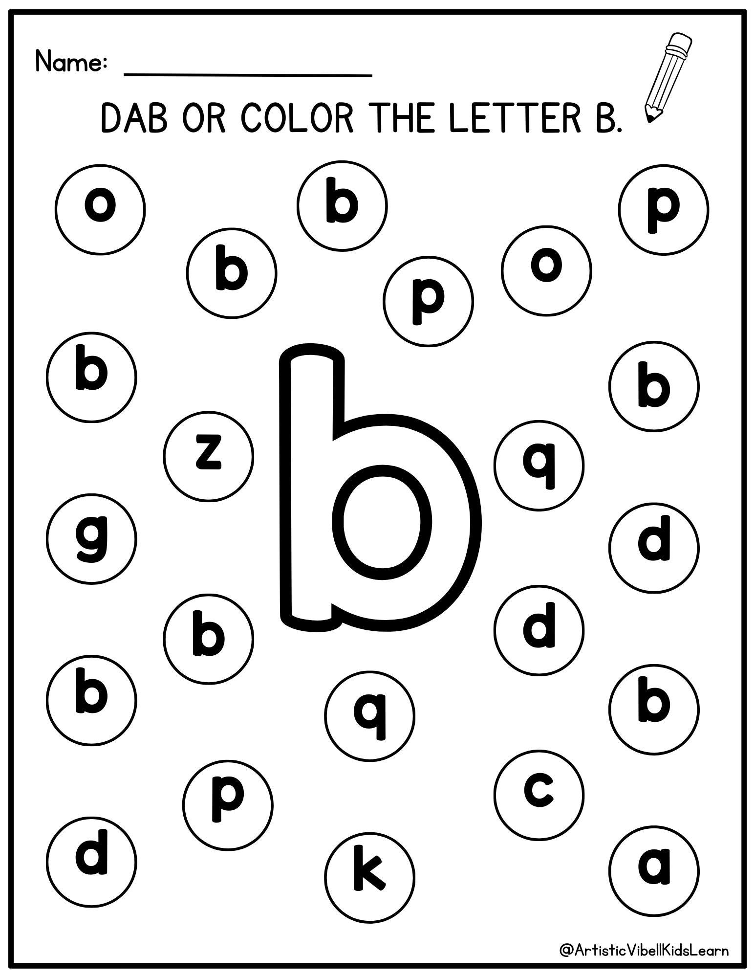 26 Printable Alphabet Lowercase Dab It Worksheets. Preschool-kdg ...