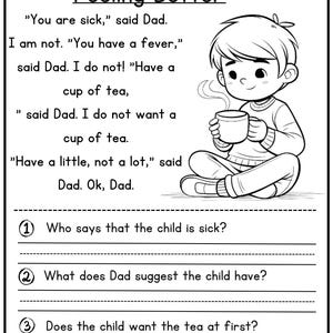 50 Kindergarten 1st Grade Reading Comprehension Passages Worksheets ...