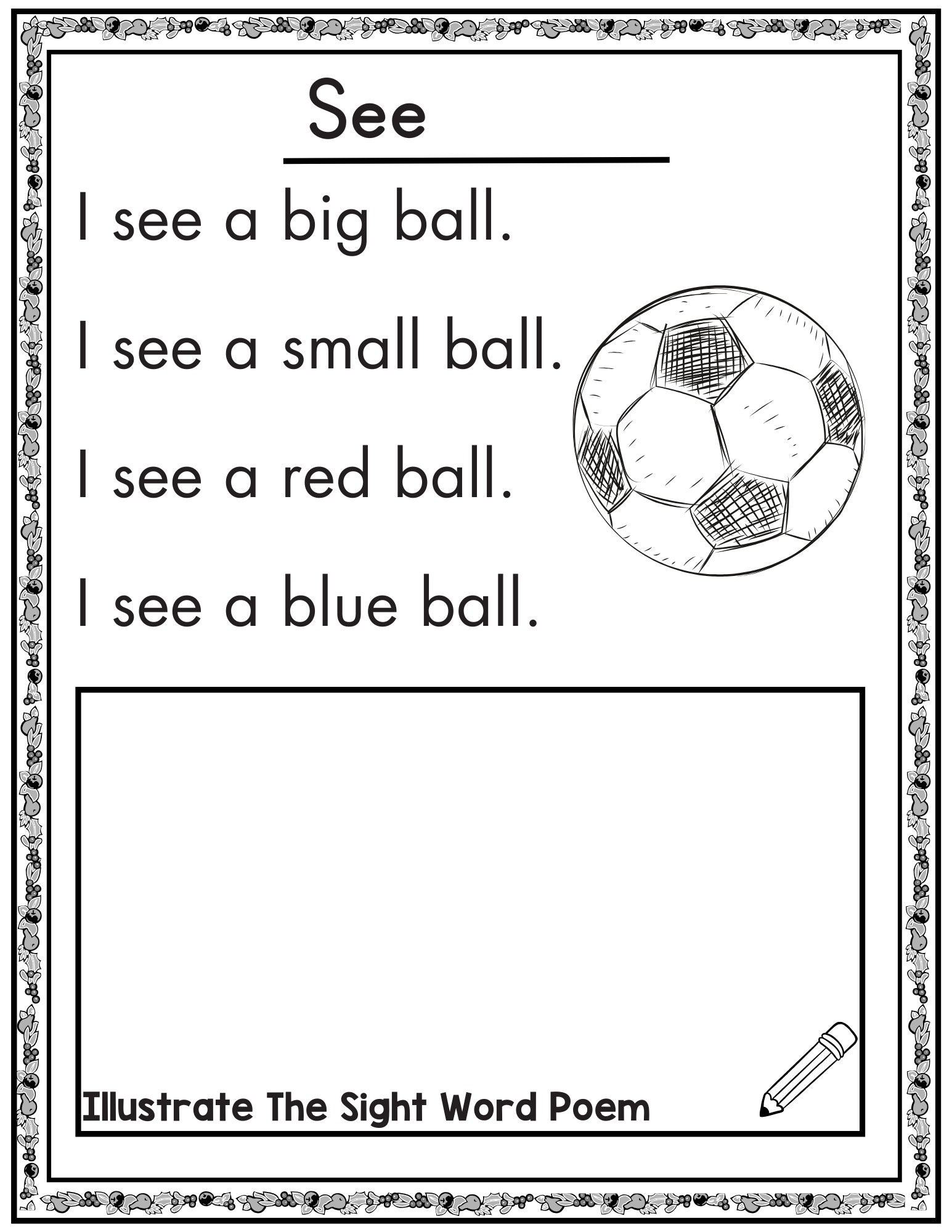 50 Printable Fry's Sight Word Poems Pages Reading Sentences and ...