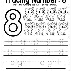 Numbers 1-20 Trace, Count, and Color Worksheets Preschool Numbers ...