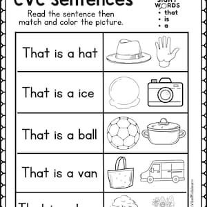 Cvc Word Fluency Worksheets 1st Grade Sentences Cvc Reading Printable ...