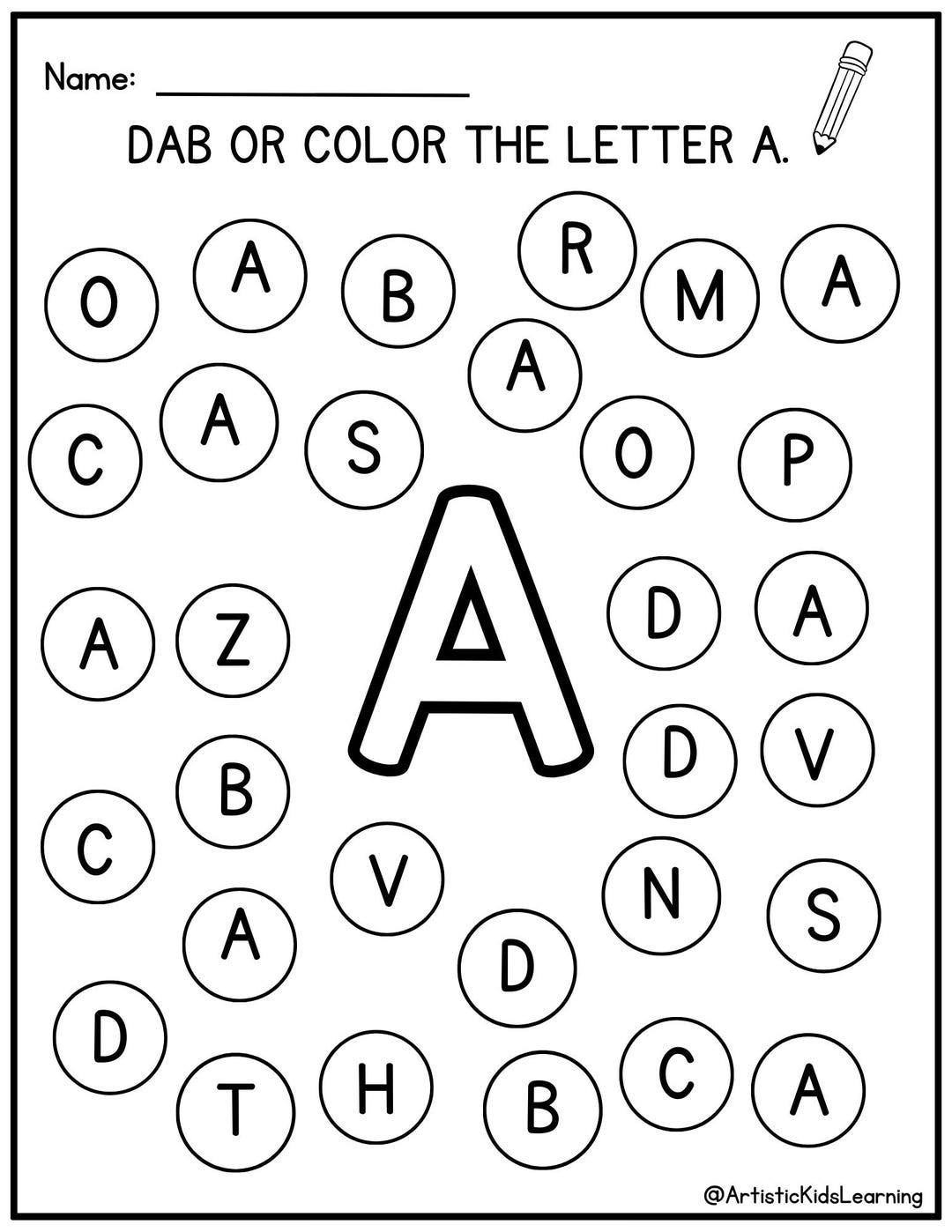 26 Printable Alphabet Uppercase Dab It Worksheets. Preschool-kdg ...