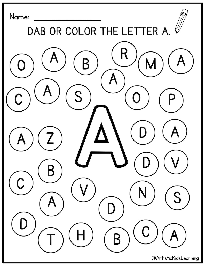 26 Printable Alphabet Uppercase Dab It Worksheets. Preschool-kdg ...