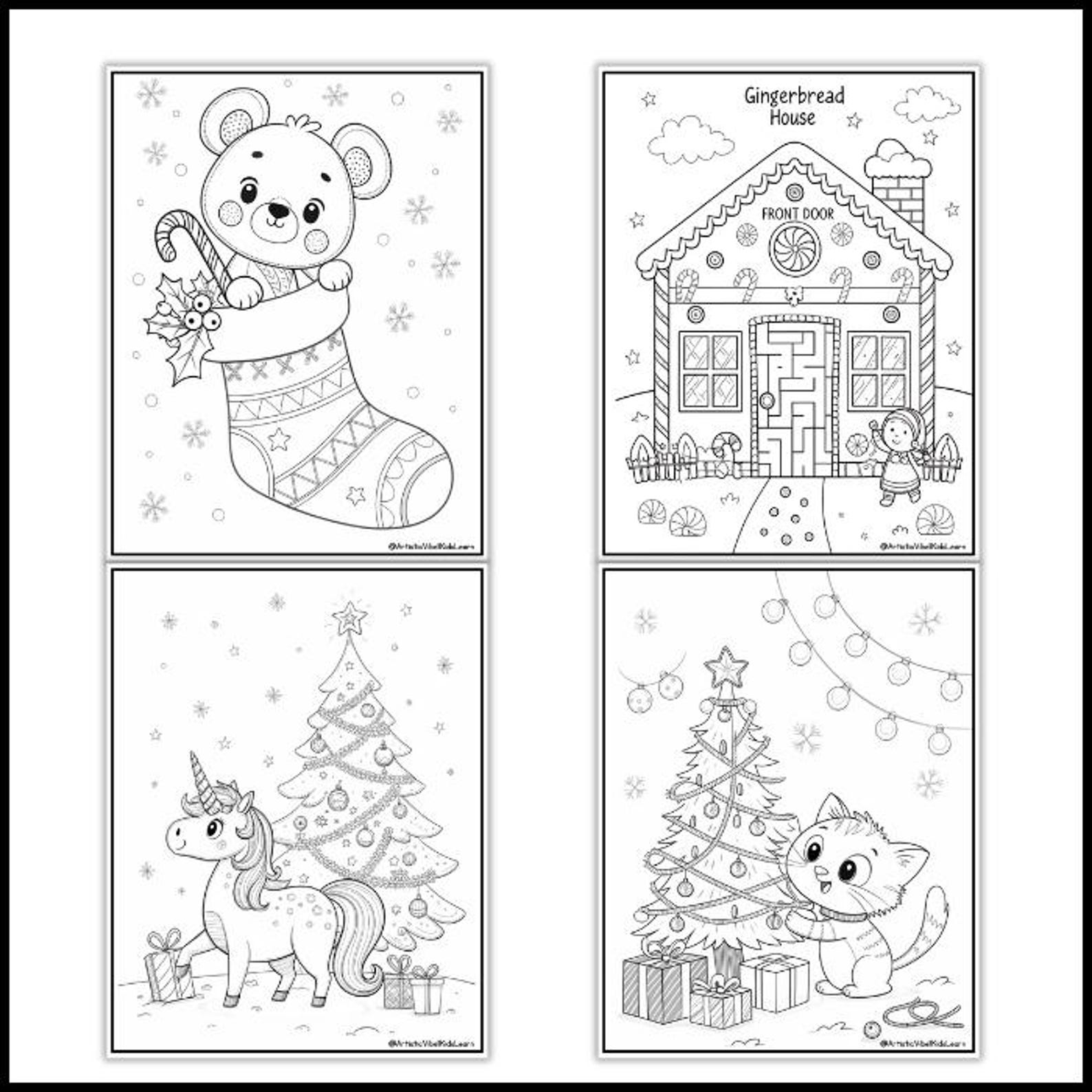 40 Christmas Coloring Pages Winter Coloring | Instant Download ...