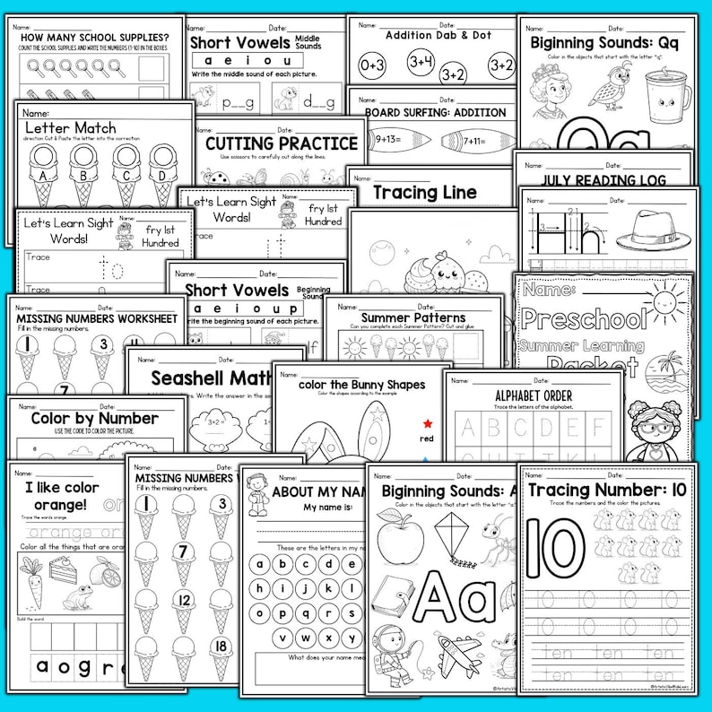 First Grade Summer Review Worksheets Teacher Resources Worksheet Math ...