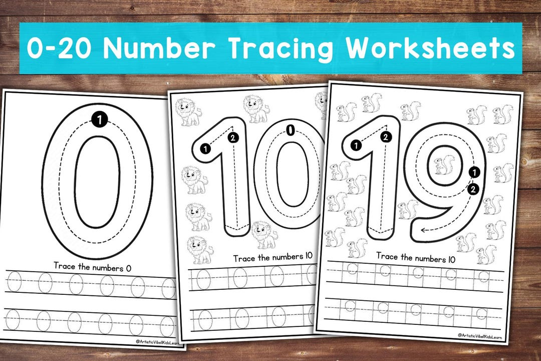 Preschool Numbers Tracing Worksheet 0-20 Printable Number Tracing ...