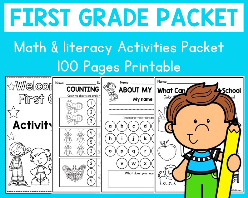 First Grade Worksheets Printable Math Worksheet Literacy Activities NO ...