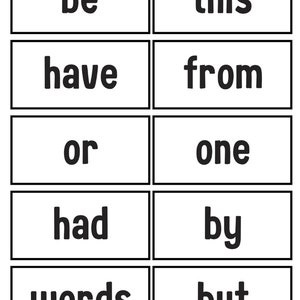 100 Printable Fry's First Hundred Sight Word Flashcards. Prek-1st Grade ...