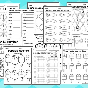First Grade Summer Review Worksheets Teacher Resources Worksheet Math ...