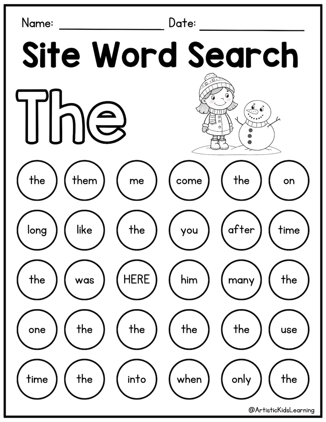 100 Printable Let's Find Fry 1st Hundred Sight Words Find Worksheets ...