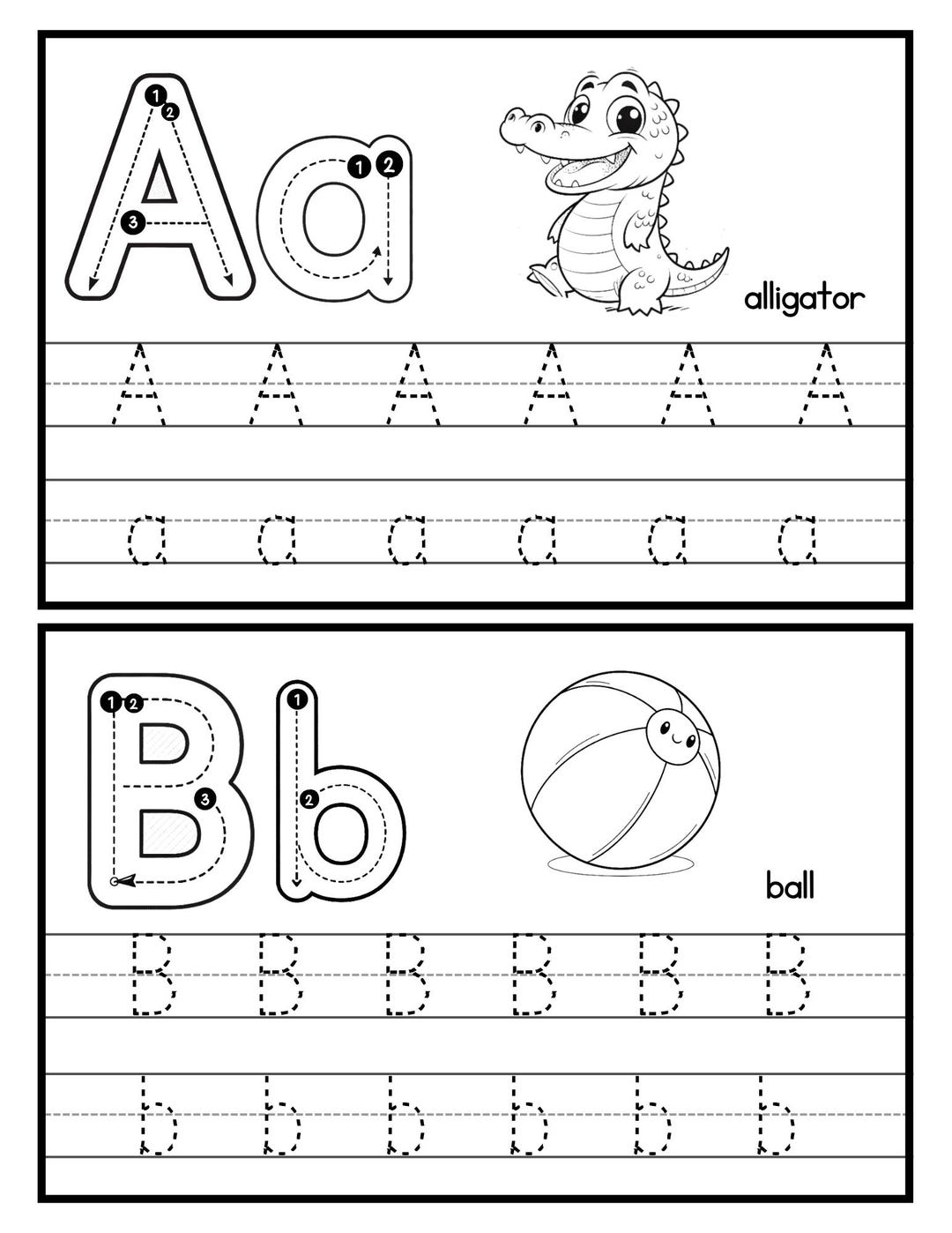 26 ABC Phonics Tracing Cards. Preschool- Kindergarten Printable ...