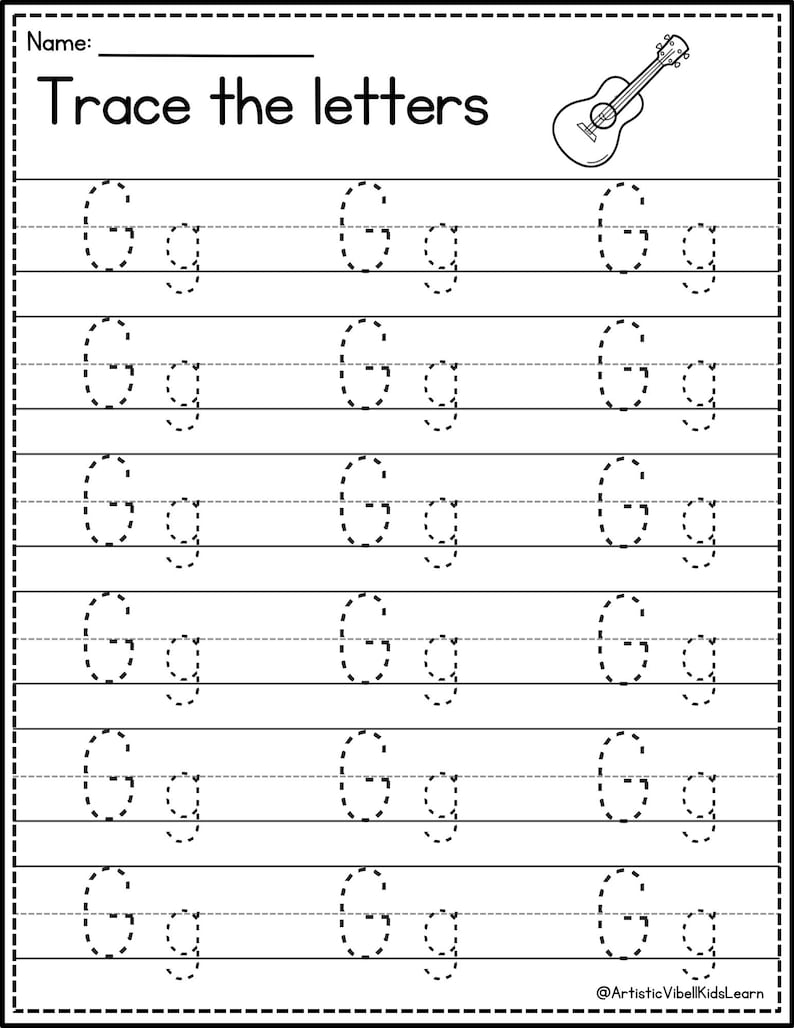 26 Printable Trace the Alphabet Worksheets. Preschool Kindergarten ...