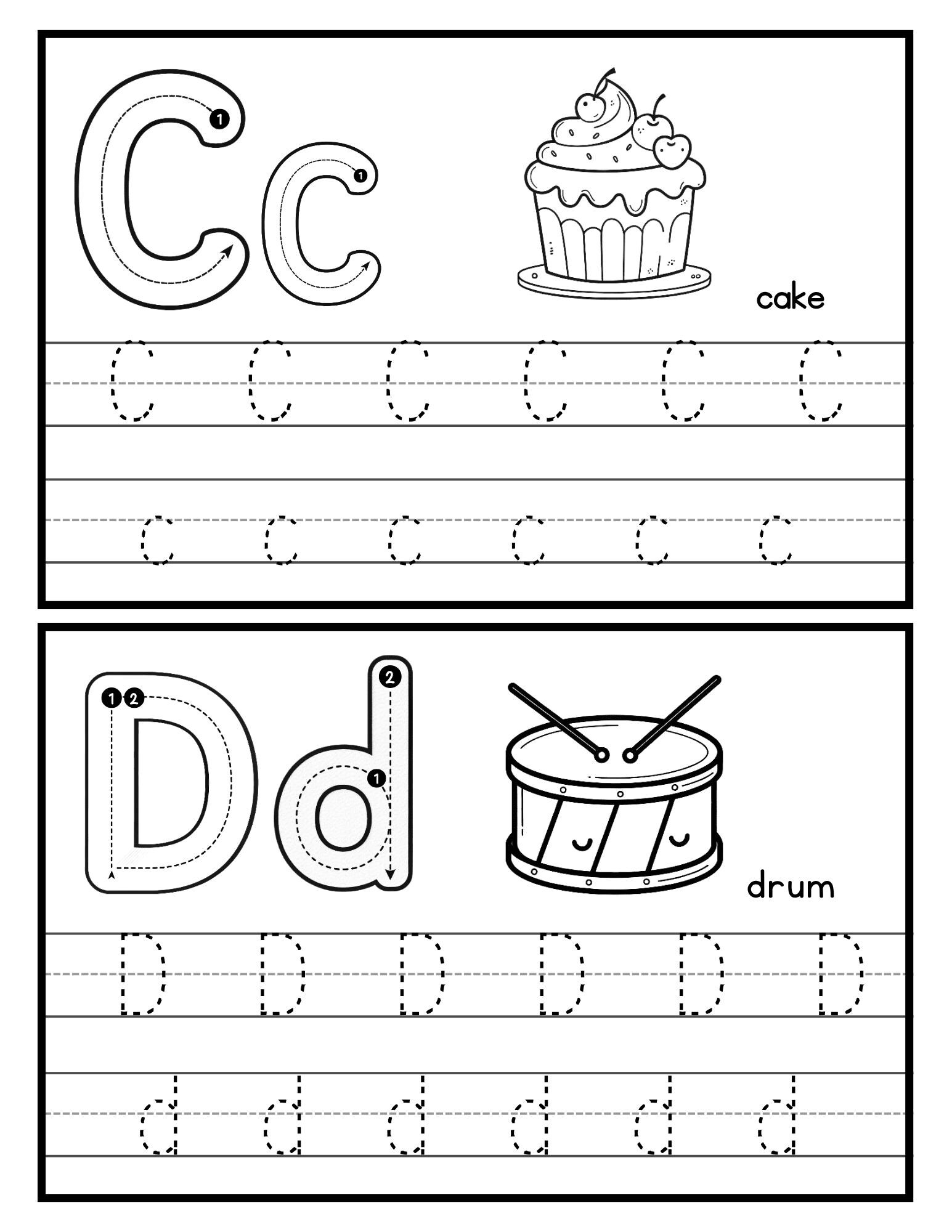26 ABC Phonics Tracing Cards. Preschool- Kindergarten Printable ...