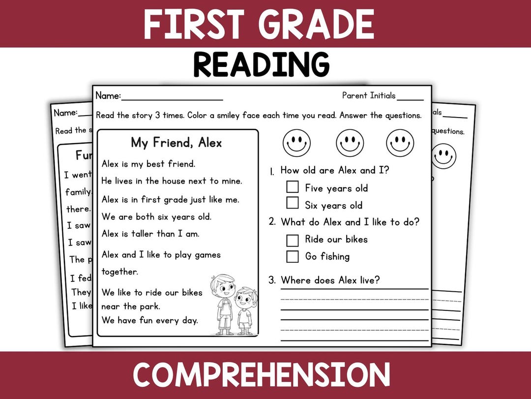 First Grade Reading Comprehension Worksheets Sentence Reading Stories ...