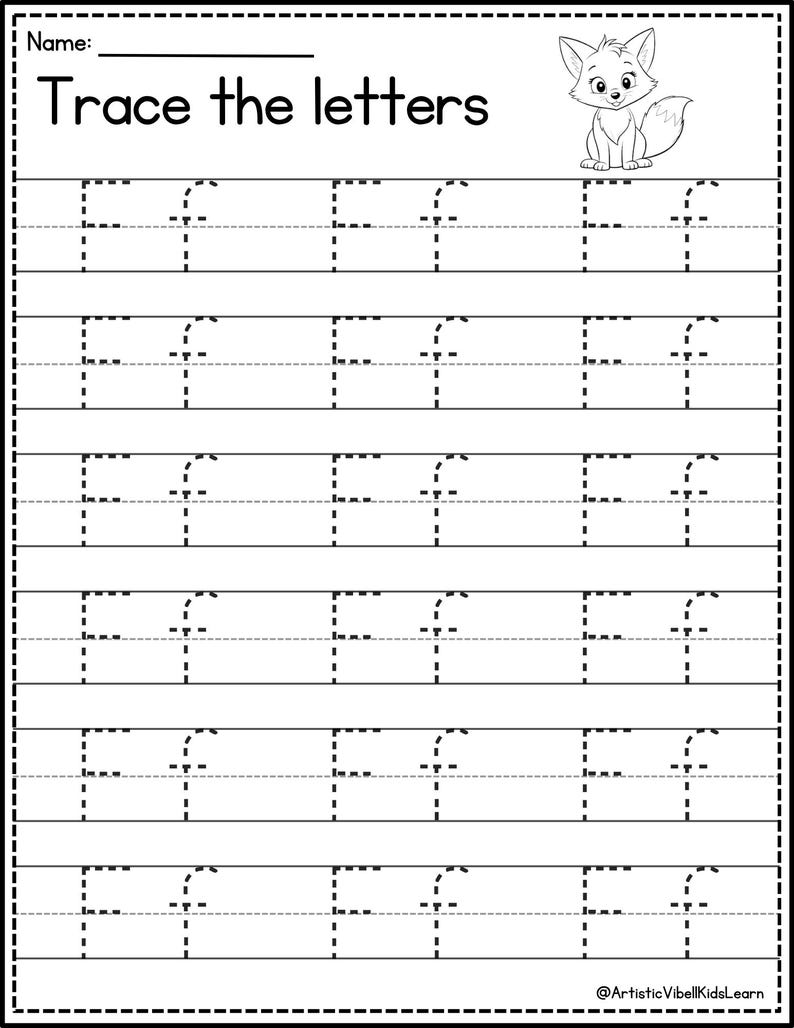 26 Printable Trace the Alphabet Worksheets. Preschool Kindergarten ...