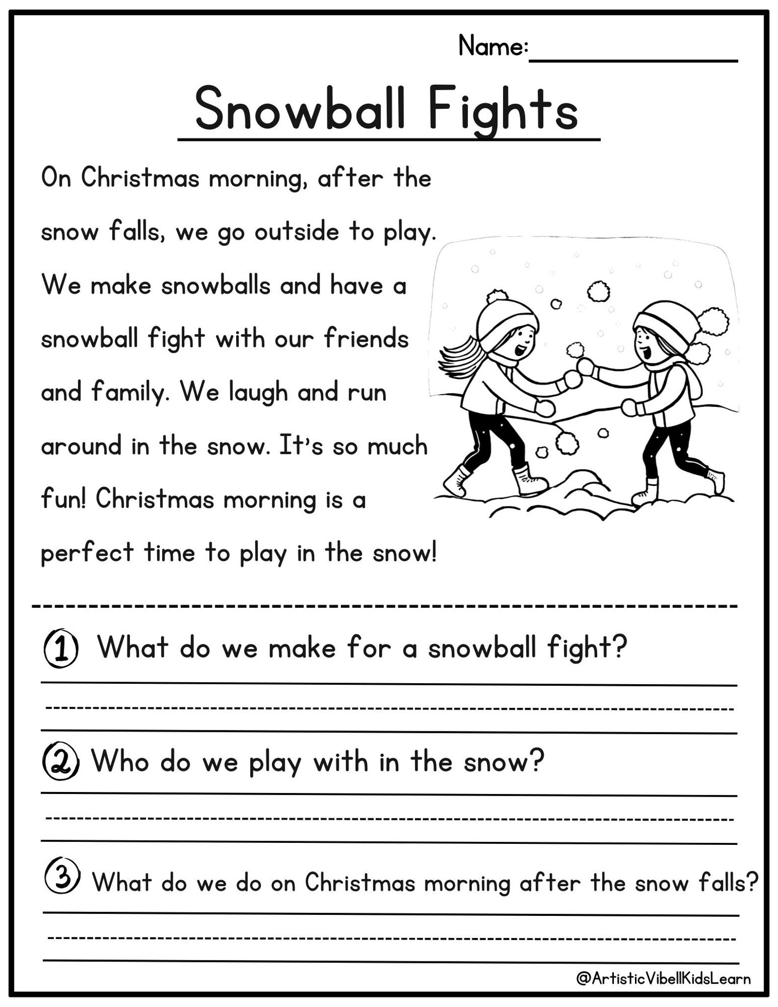 Christmas Reading Comprehension Fluency Passages and Questions First ...
