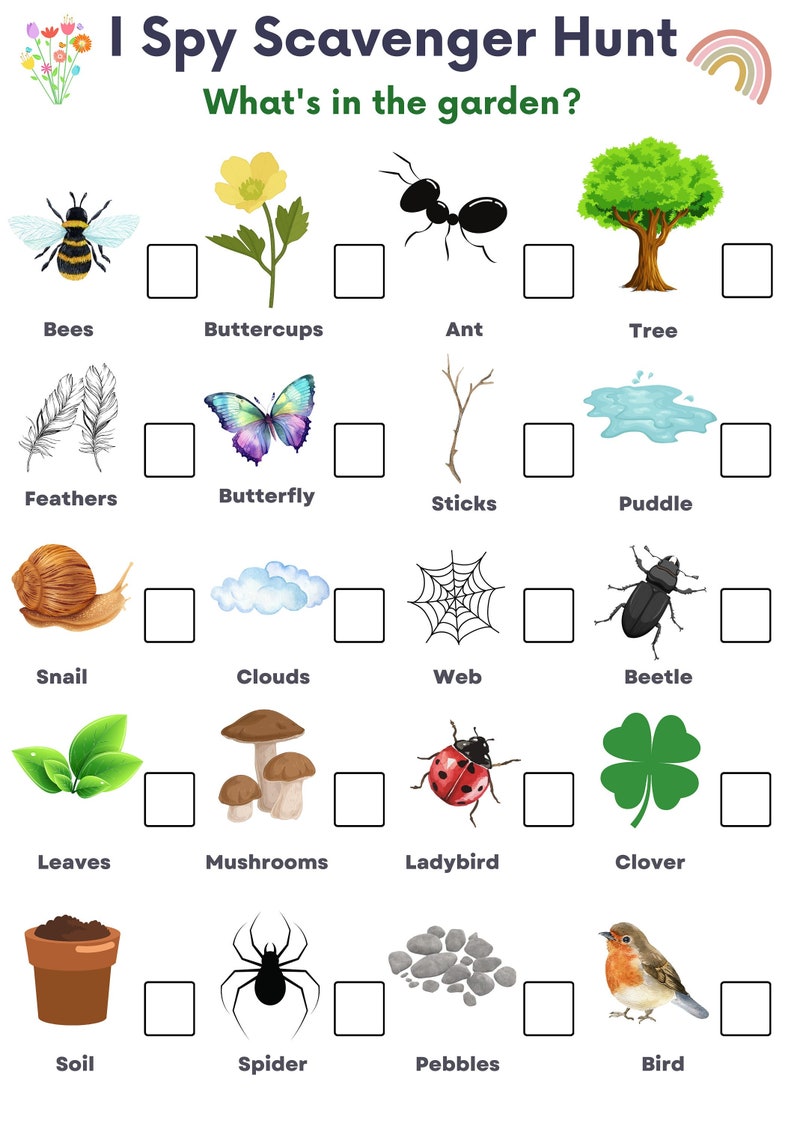 I Spy Scavenger Hunt for Kids Scavenger Hunt Games Activity Kids ...