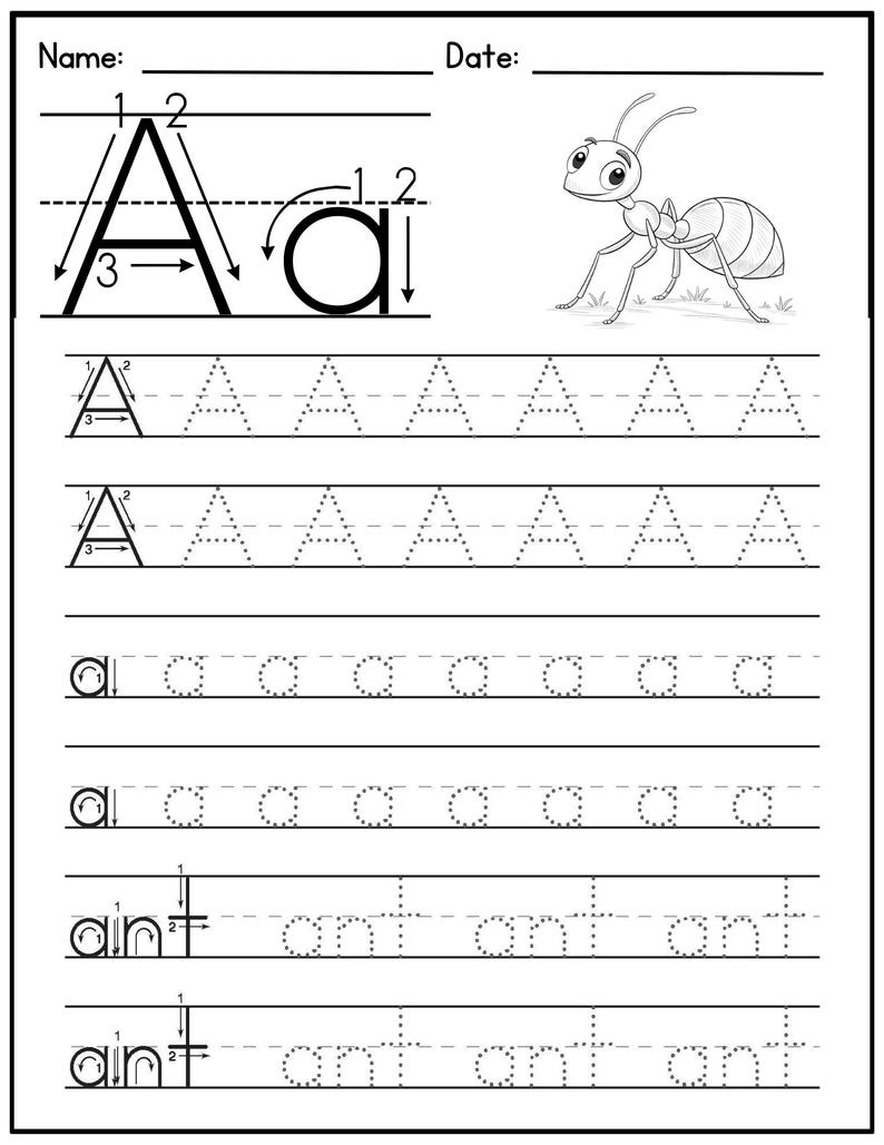 26 Printable Trace the Alphabet I Know My Letters Worksheets. Preschool ...