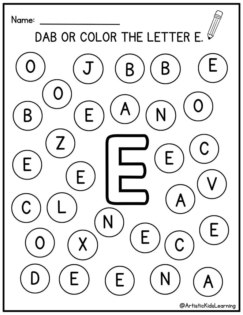 26 Printable Alphabet Uppercase Dab It Worksheets. Preschool-kdg ...