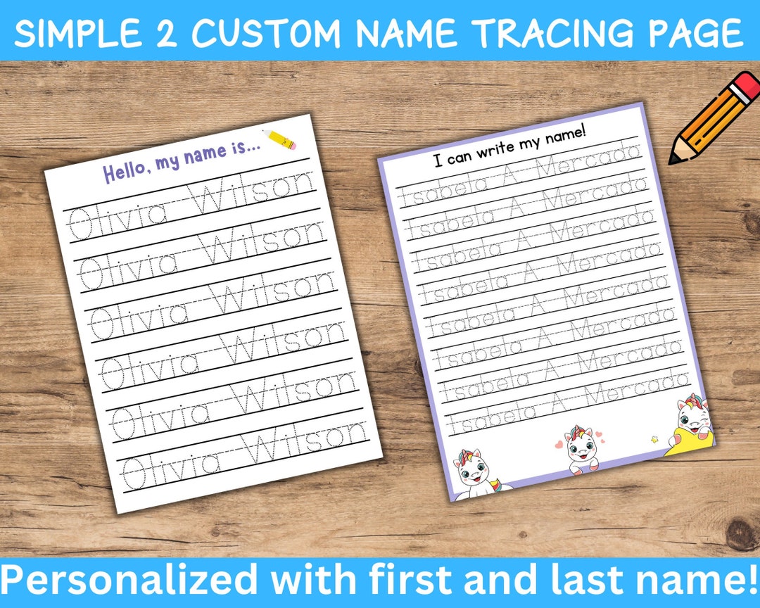 Name Tracing Custom Worksheet / First & Last Name Tracing Name ...