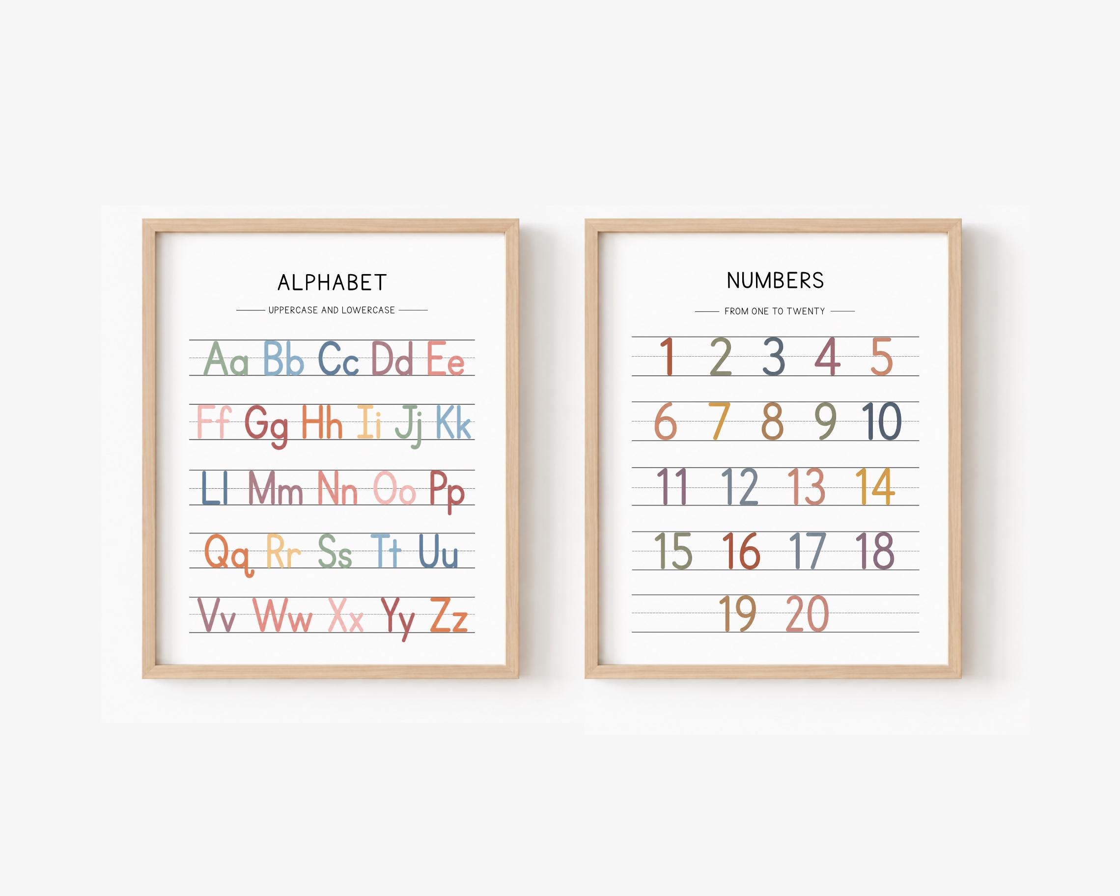 Rainbow Alphabet & Number Chart Printable | ABC Poster for Kids ...