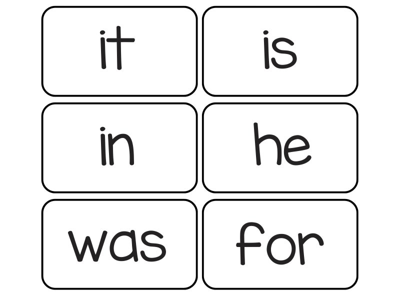 100 Printable Fry's First Hundred Sight Word Flashcards. Kindergarten ...