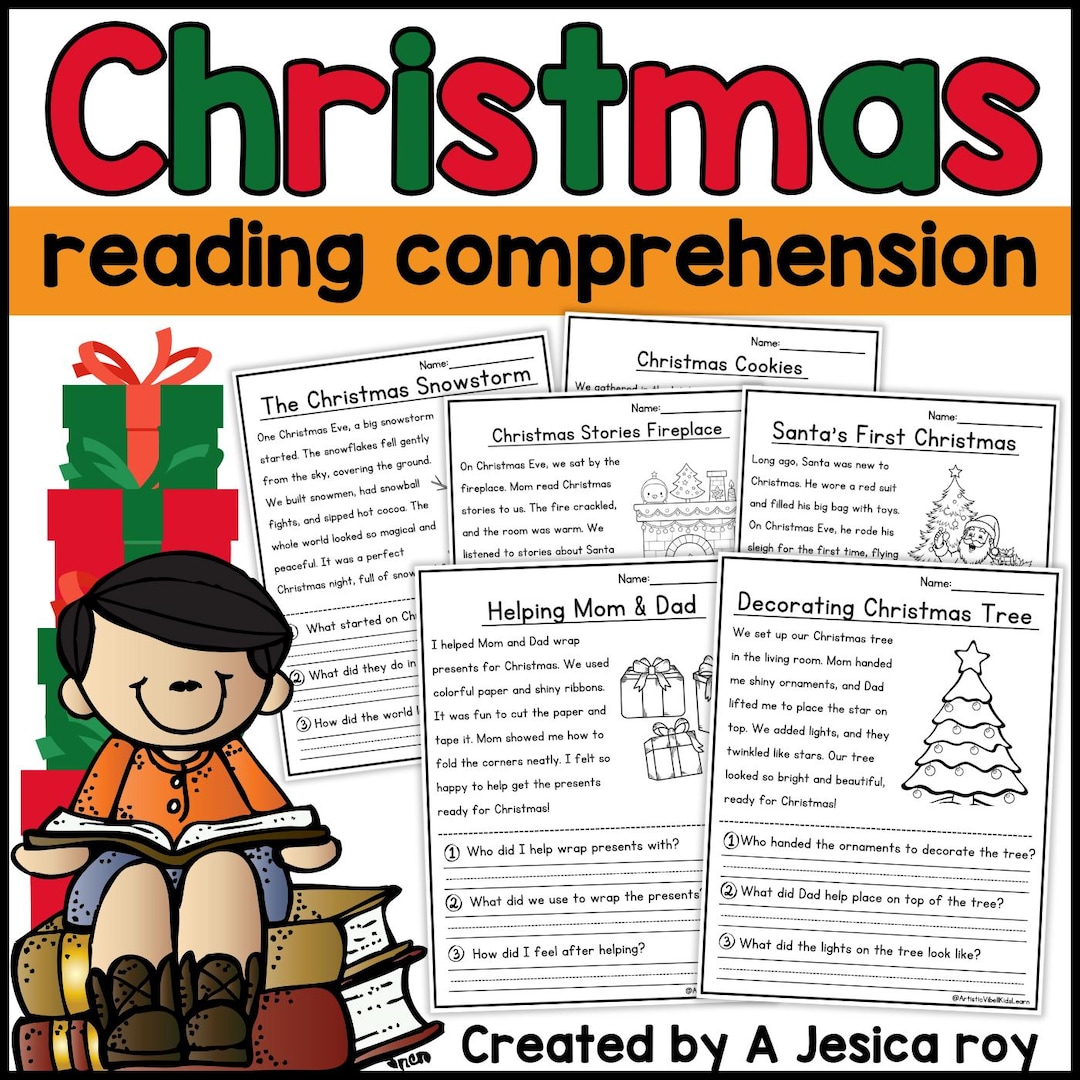 Christmas Reading Comprehension Fluency Passages and Questions First ...