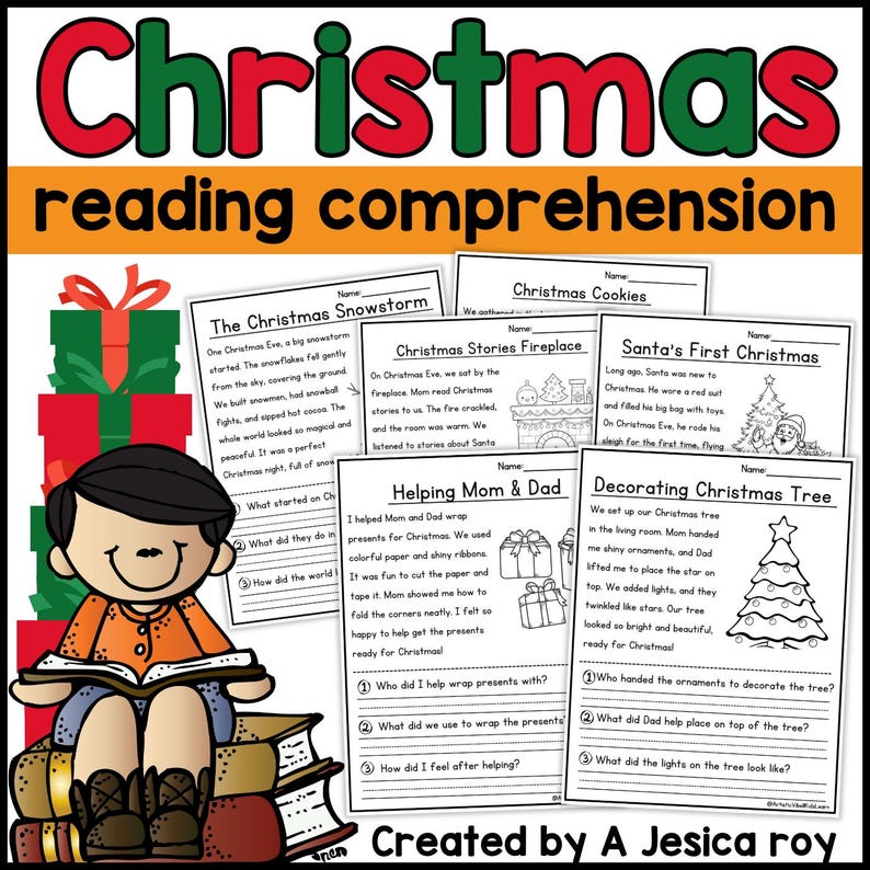 Christmas Reading Comprehension Fluency Passages and Questions First ...