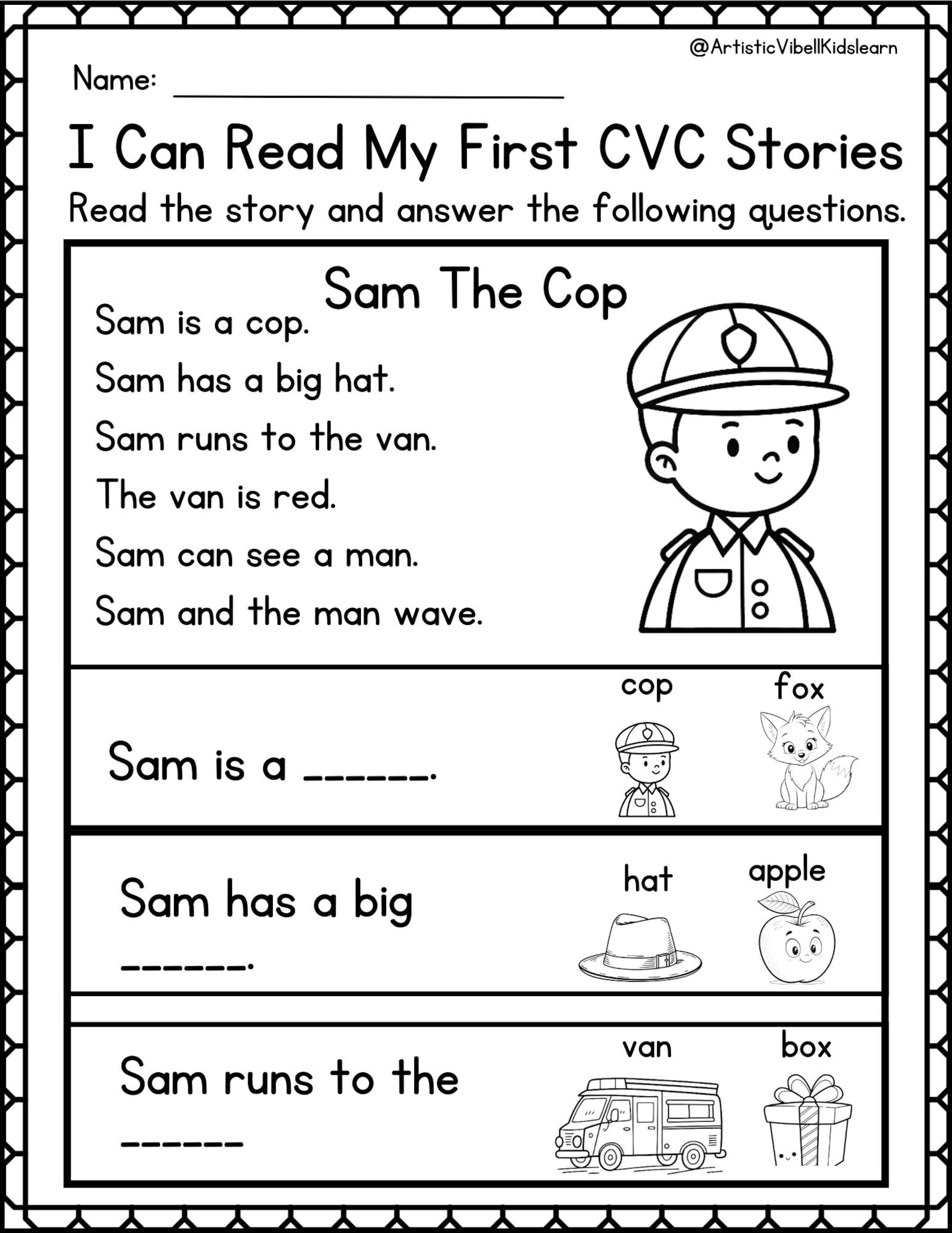 Cvc Word Fluency Worksheets 1st Grade Sentences Cvc Reading Printable ...
