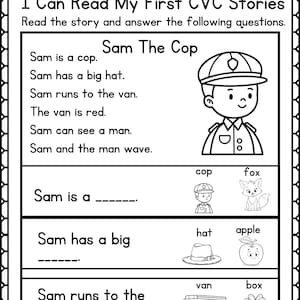 Cvc Word Fluency Worksheets 1st Grade Sentences Cvc Reading Printable ...