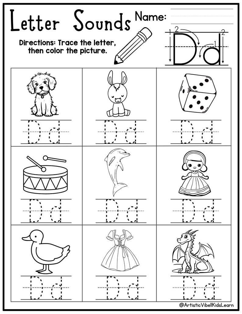 26 Printable Alphabet Letter Sounds Worksheets. Kindergarten ...
