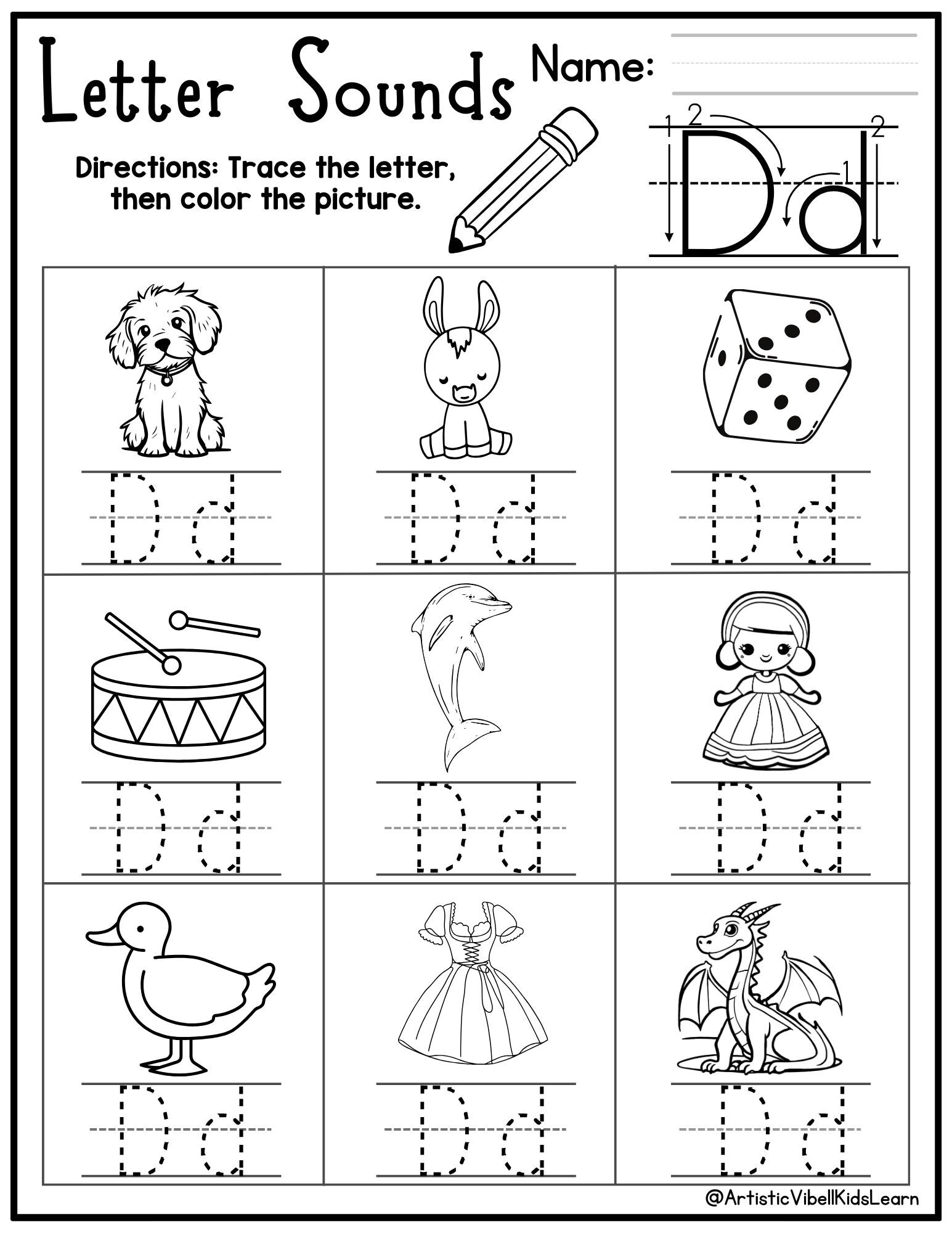 26 Printable Alphabet Letter Sounds Worksheets. Kindergarten ...