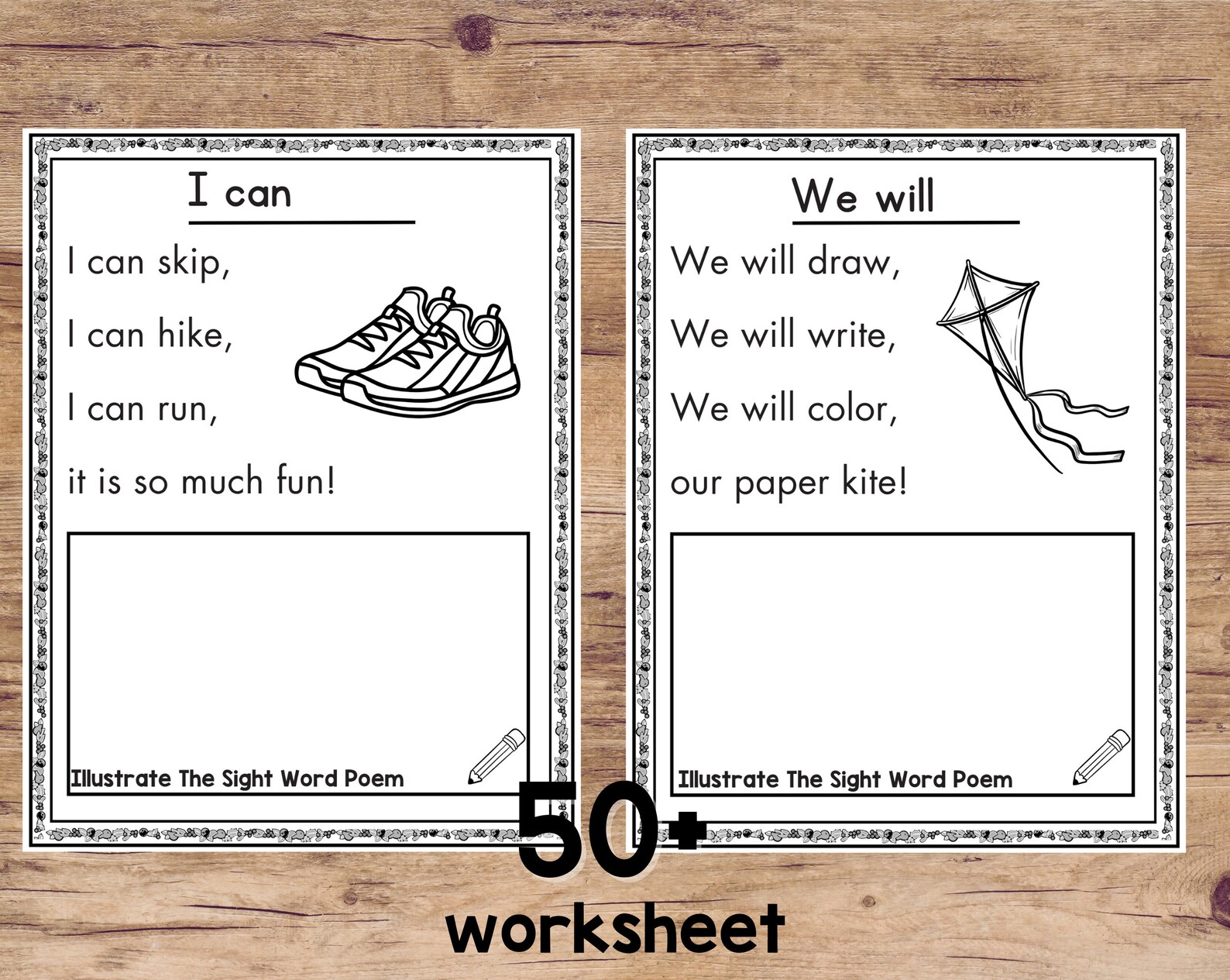 Sight Word Poems 50 Printable Fry's Sight Word Pages Reading Sentences ...