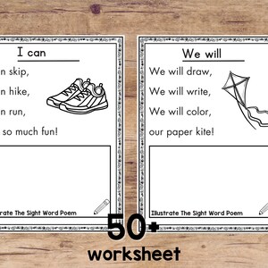Sight Word Poems 50 Printable Fry's Sight Word Pages Reading Sentences ...
