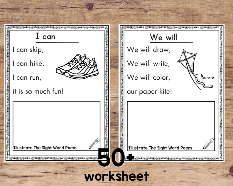 Sight Word Poems 50 Printable Fry's Sight Word Pages Reading Sentences ...