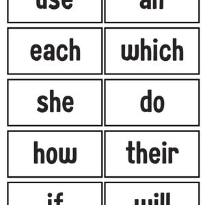 100 Printable Fry's First Hundred Sight Word Flashcards. Prek-1st Grade ...