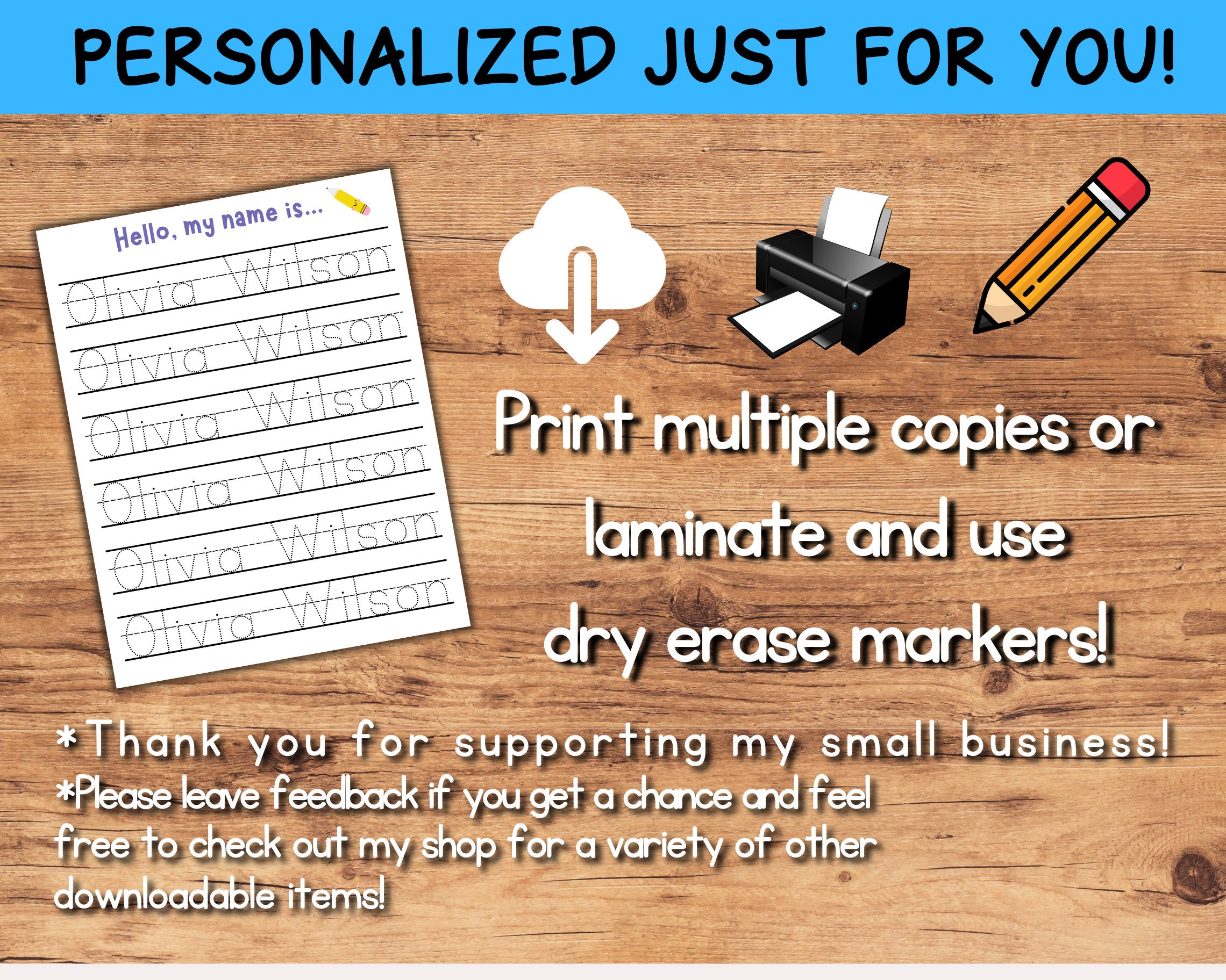 Name Tracing Custom Worksheet / First & Last Name Tracing Name ...
