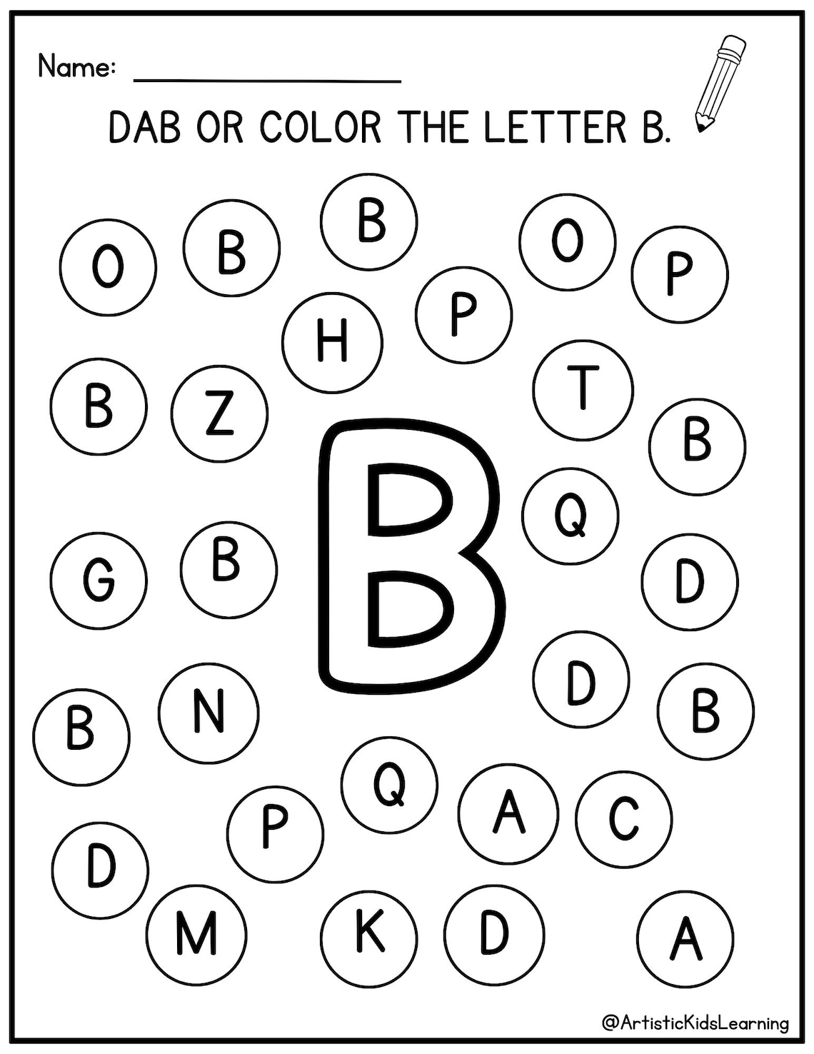 26 Printable Alphabet Uppercase Dab It Worksheets. Preschool-kdg ...