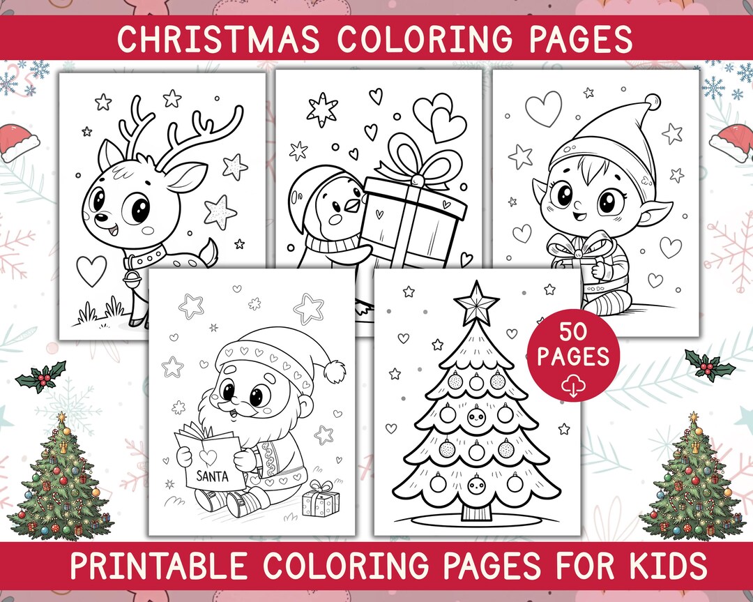 Christmas Coloring Pages, Christmas Coloring Book, Winter Coloring ...