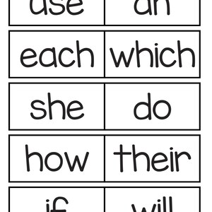 100 Printable Fry's First Hundred Sight Word Flashcards. Kindergarten ...