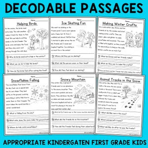 January Reading Comprehension Passages Kindergarten 1st Grade ...