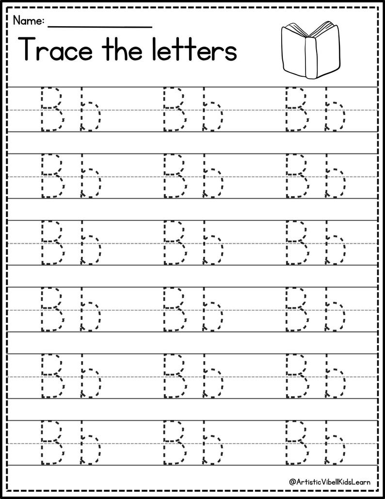 26 Printable Trace the Alphabet Worksheets. Preschool Kindergarten ...