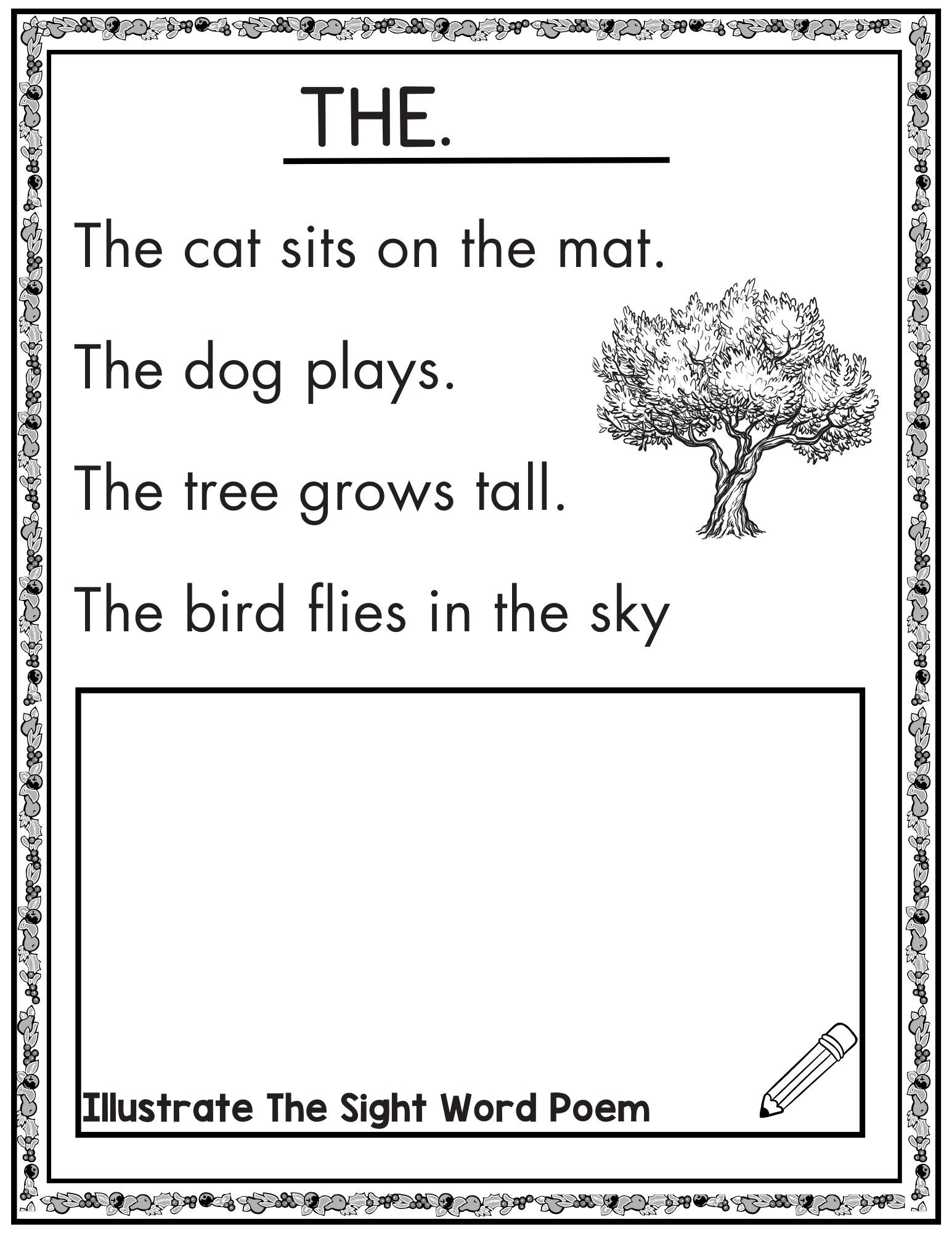 50 Printable Fry's Sight Word Poems Pages Reading Sentences and ...