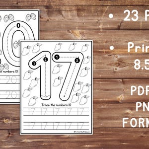 Preschool Numbers Tracing Worksheet 0-20 Printable Number Tracing ...
