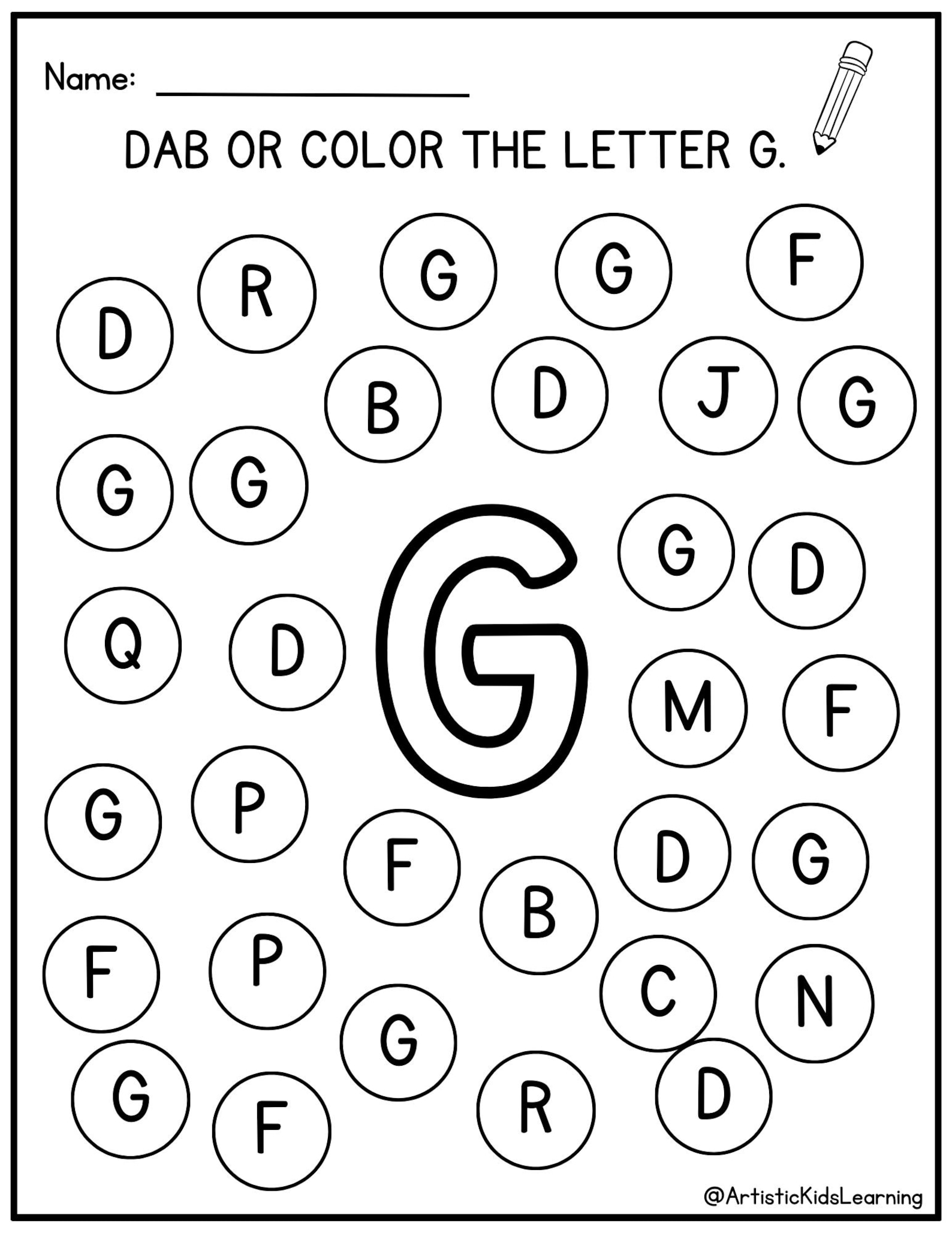 26 Printable Alphabet Uppercase Dab It Worksheets. Preschool-kdg ...