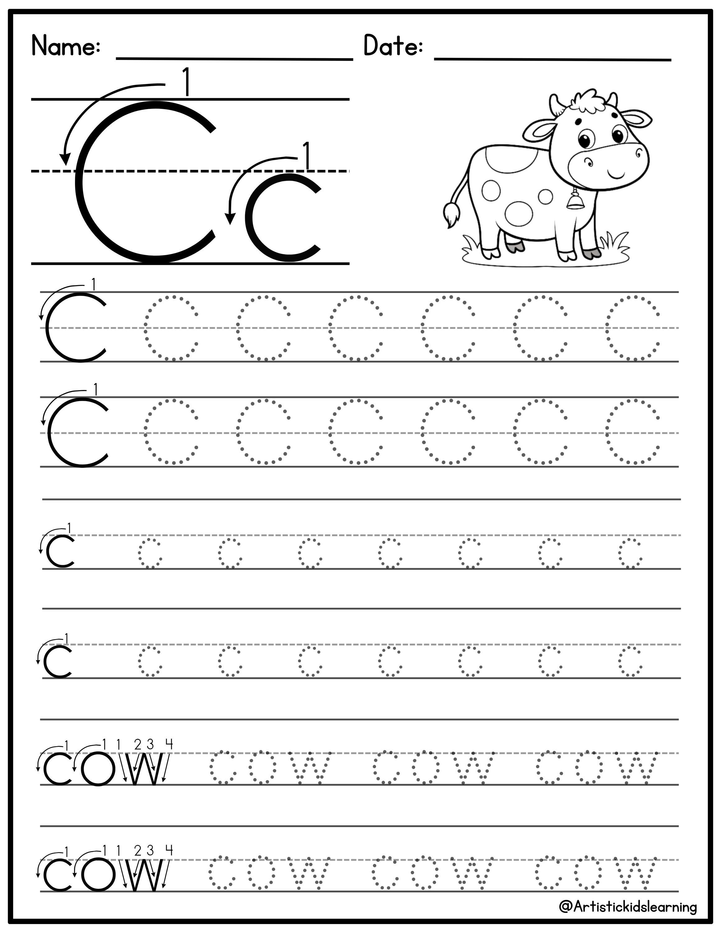 26 Printable Trace the Alphabet I Know My Letters Worksheets. Preschool ...