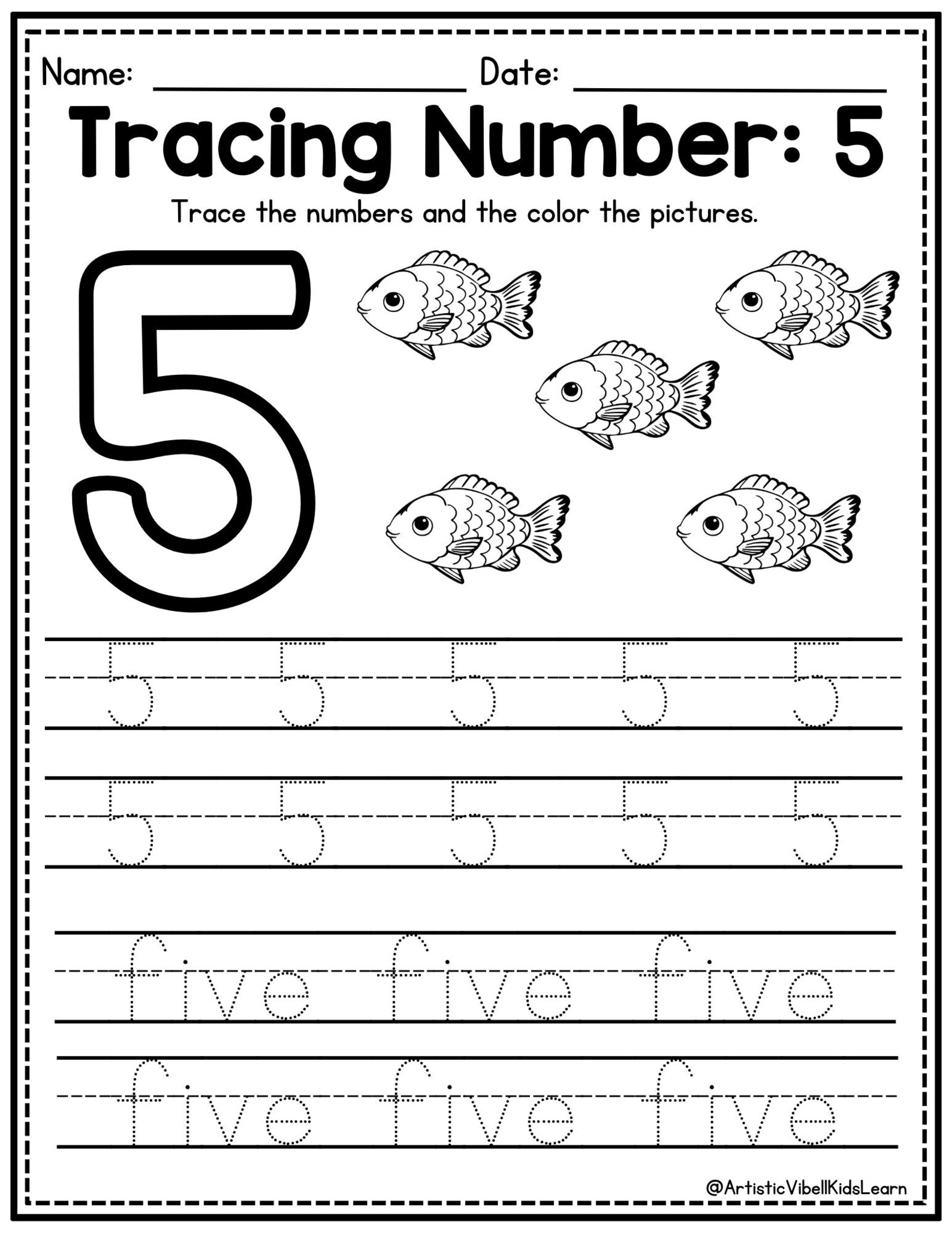 Numbers 1-20 Trace, Count, and Color Worksheets Preschool Numbers ...