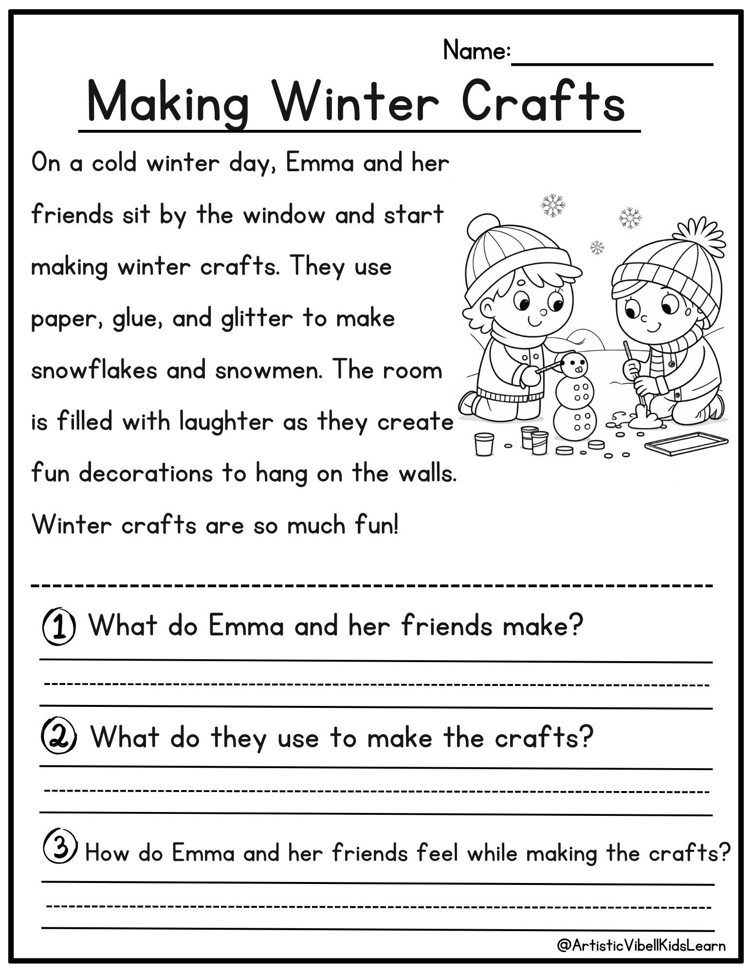 40+ January Kindergarten 1st Grade Reading Comprehension Passages ...