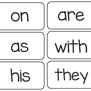 100 Printable Fry's First Hundred Sight Word Flashcards. Kindergarten ...